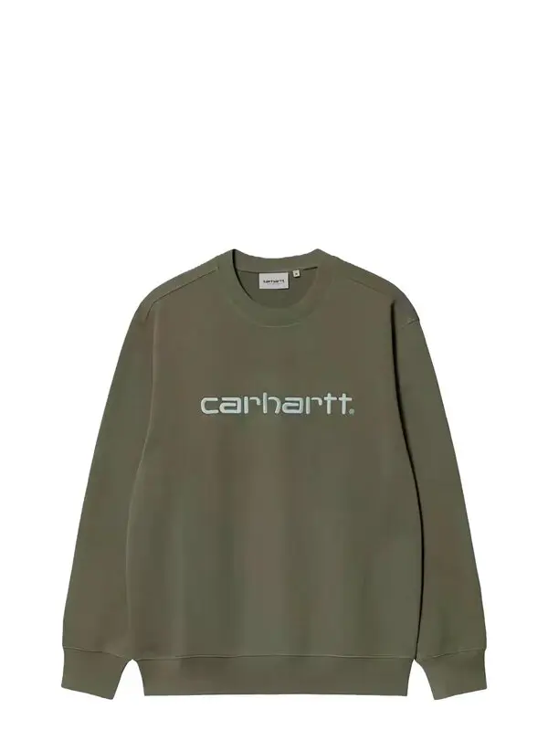 Carhartt Work In Progress Logo-embroidered Crew-neck Sweatshirt - Green