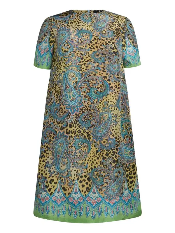 Etro Paisley-print Tunic Dress - Blue