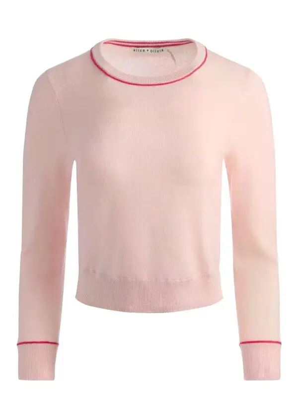 Alice + Olivia Coralann Tipping Crew-neck Sweater - Pink