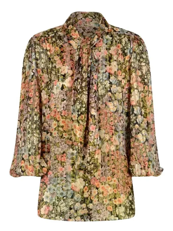 Valentino Garavani Floral-print Long-sleeve Shirt - Black