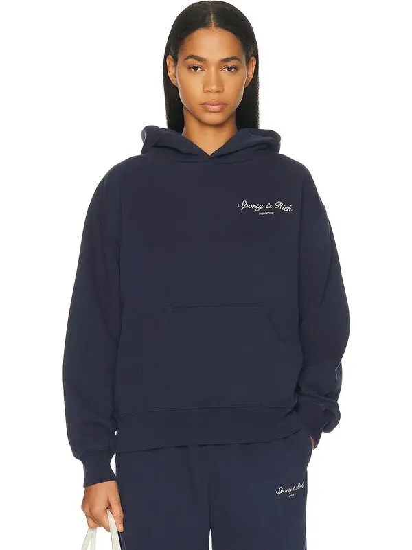SPORTY & RICH Syracuse Hoodie - Dark Navy
