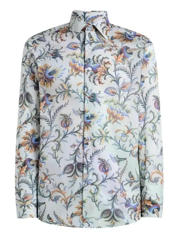 Etro Floral Cotton Muslin Shirt - White