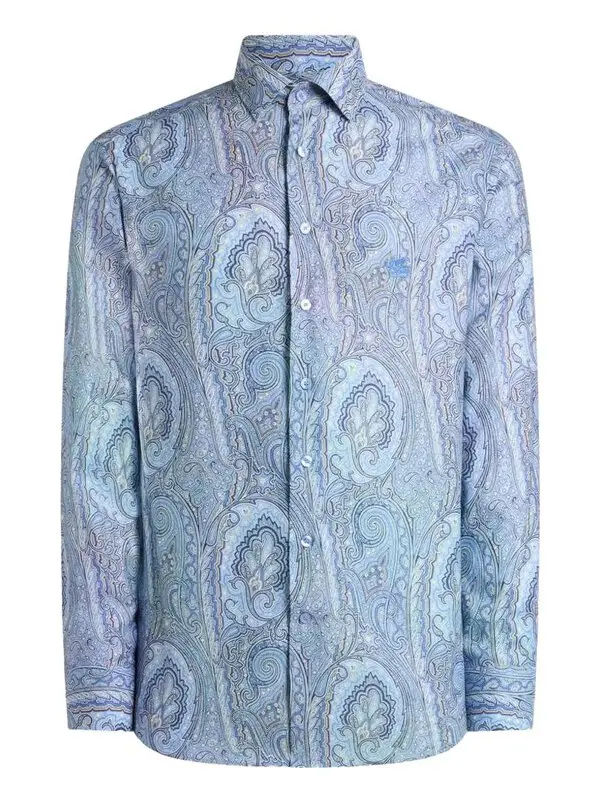 Etro Floral Paisley Cotton Shirt - Blue
