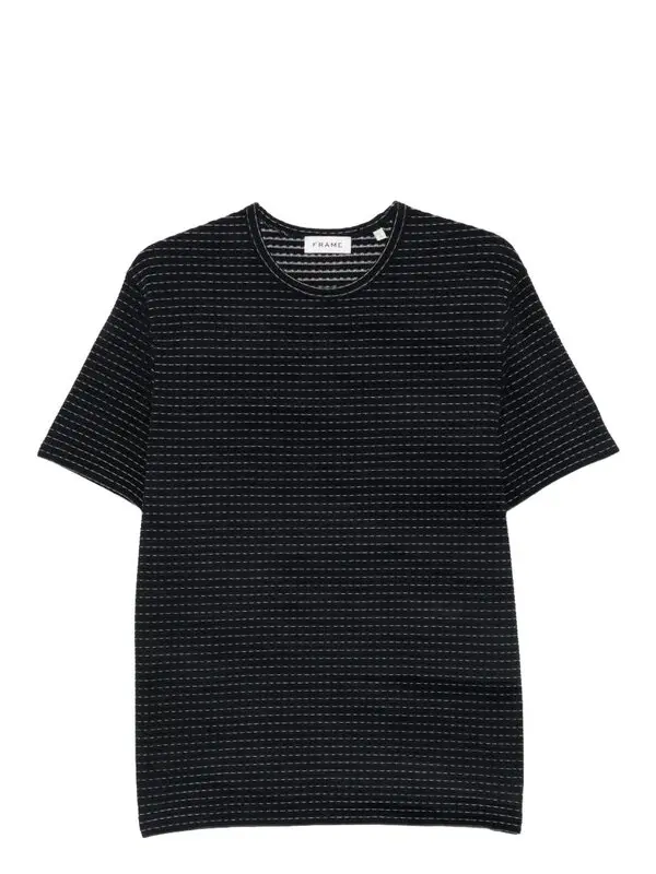 FRAME Striped-pattern T-shirt - Black