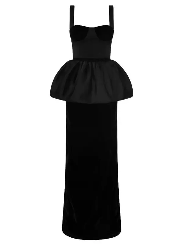 MATTERS STORE Audrey Peplum Maxi Dress - Black