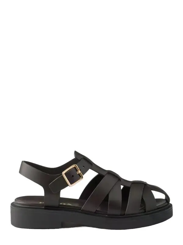 Prada Leather Sandals - Brown