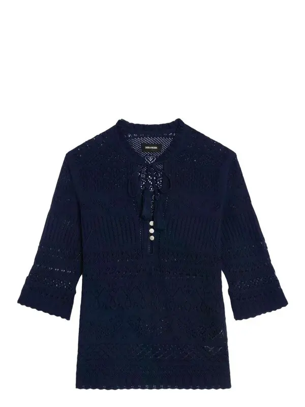 Zadig&Voltaire Tassel-detailed T-shirt - Blue