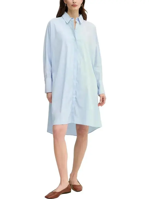 MOS MOSH Collared Asymmetric Shirt Dress - Blue
