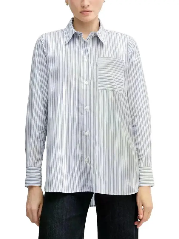 MOS MOSH Striped Button-down Shirt - White