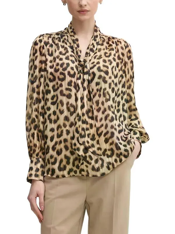 OUI Leopard Print Blouse - Neutrals