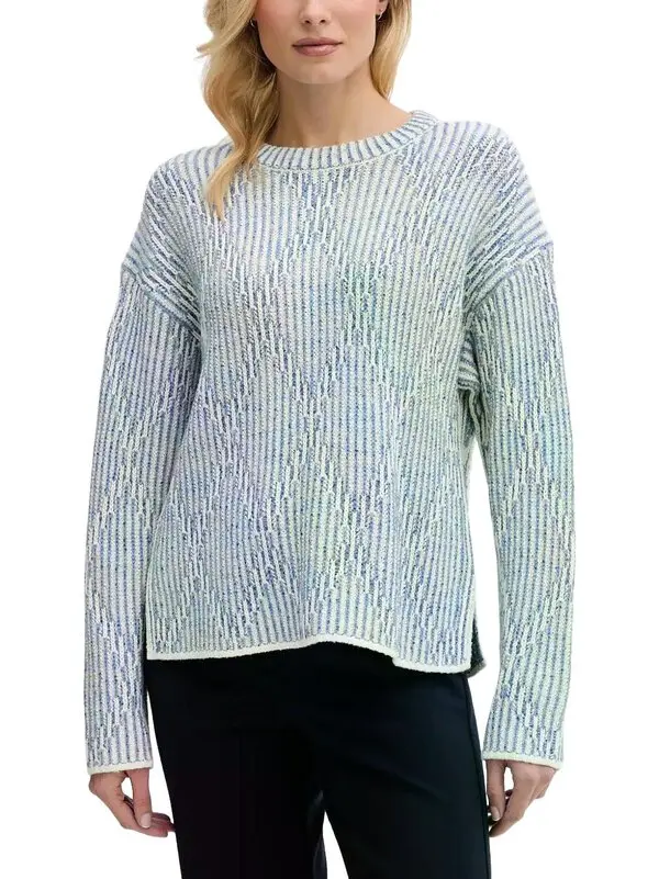 OUI Striped Crew-neck Sweater - Blue