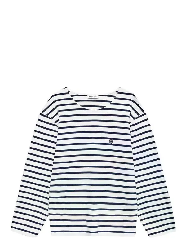 ANINE BING Striped Long-sleeved T-shirt - White