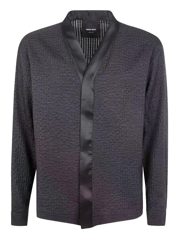 Giorgio Armani Textured Shirt Jacket - Black
