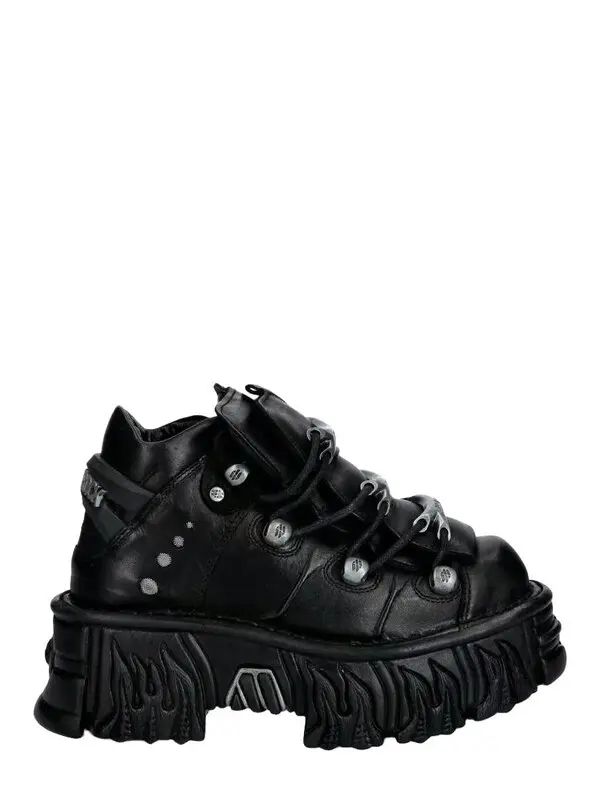 NEW ROCK Lace-up Platform Sneakers - Black
