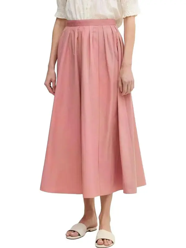 OUI Pleated A-line Midi Skirt - Pink