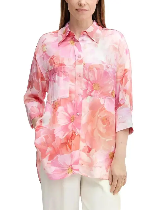 MARC AUREL Buttoned Floral-print Shirt - Pink