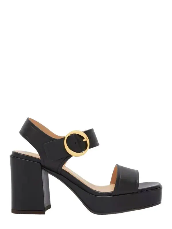 ODISSI Brianne Platform Buckle Sandals - Black