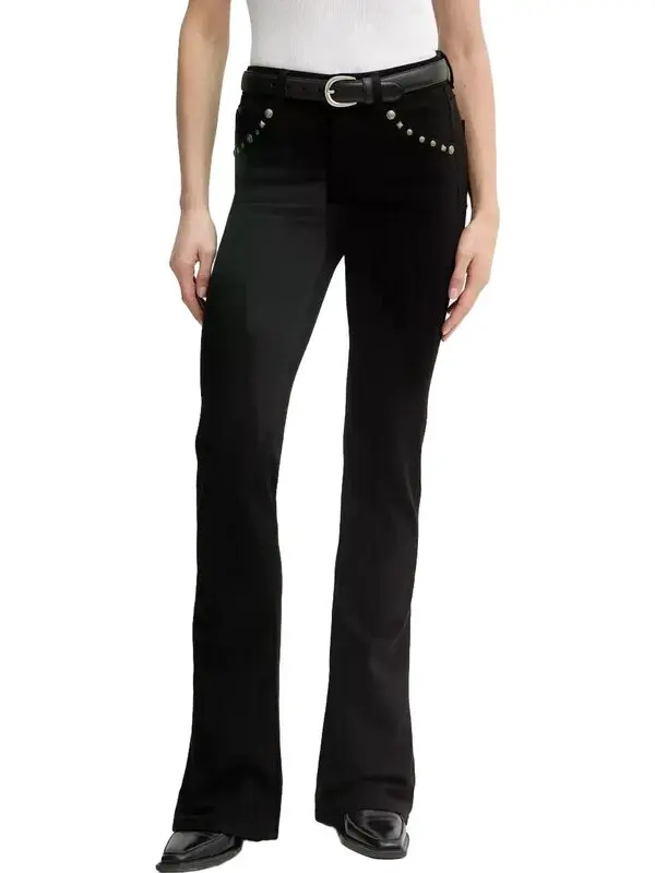 Miss Sixty Studded Flared Jeans - Black