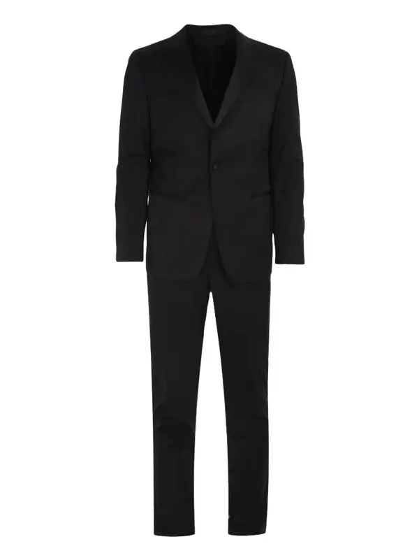 Corneliani Buttoned Wool Suit - Black