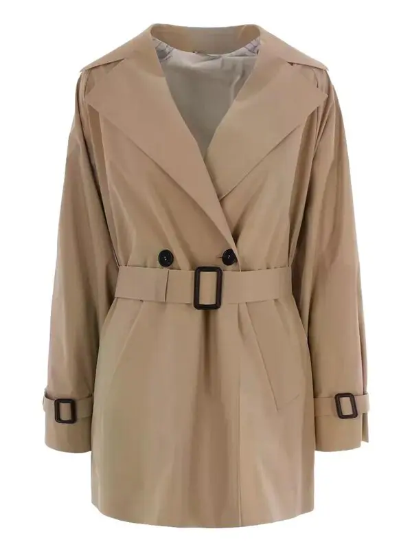 Max Mara Belted Long Sleeve Coat - Neutrals