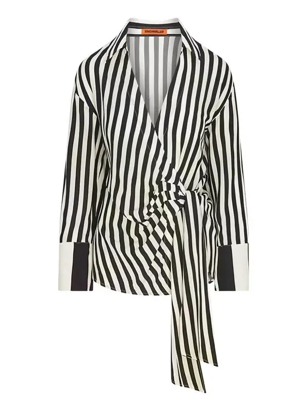 SIMONMILLER Vietta Striped Blouse - Black