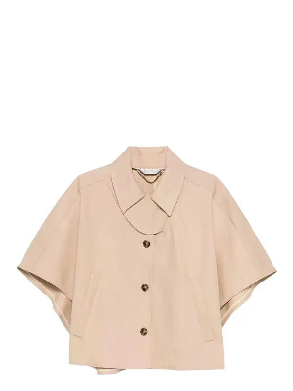 Max Mara Buttoned Cotton Cape - Neutrals