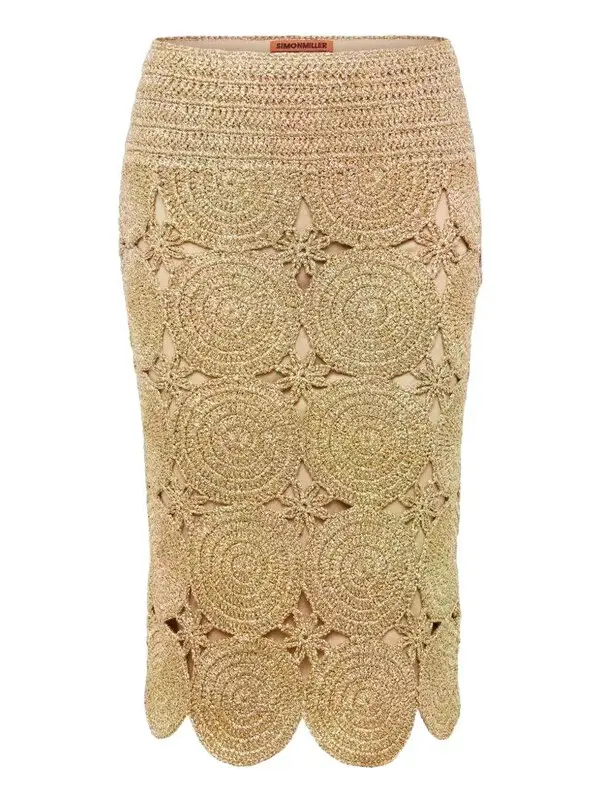 SIMONMILLER Beep Beep Midi Skirt - Gold