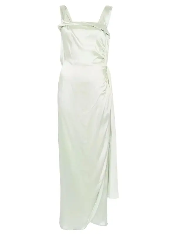 MAISON MARGIELA Satin Draped Maxi Dress - Green
