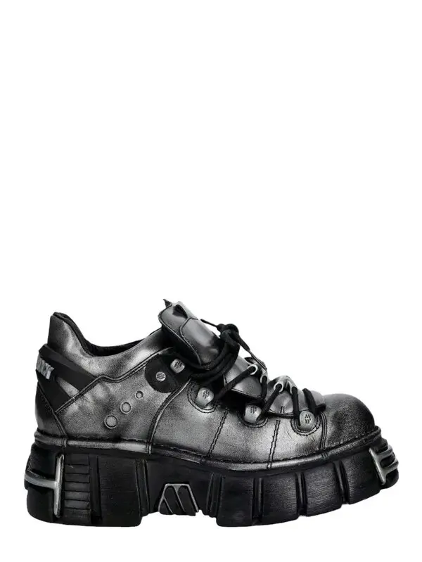 NEW ROCK Lace-up Lug-sole Trainers - Grey