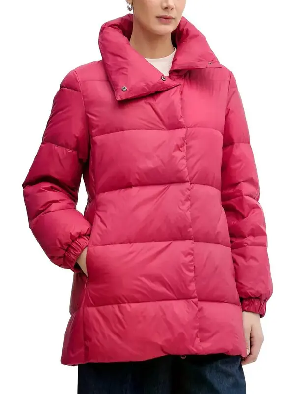 BENETTON Quilted Funnel-neck Jacket - Pink