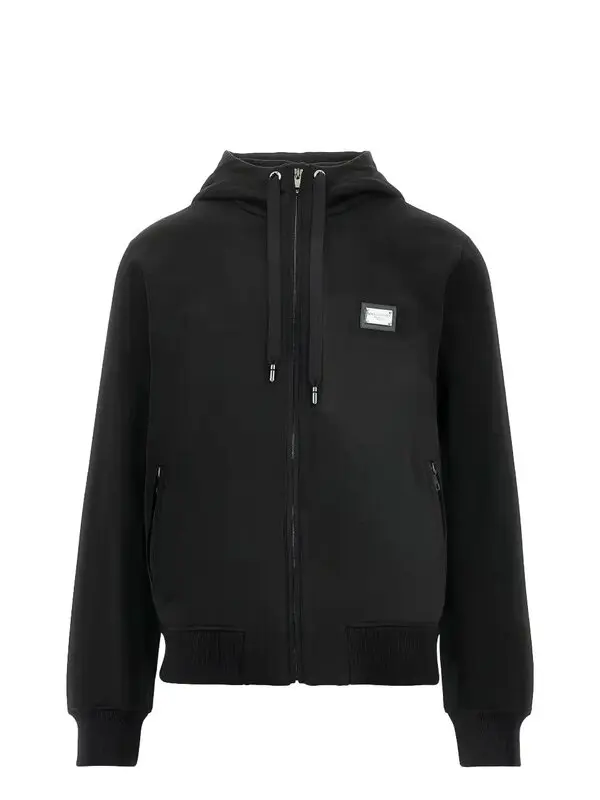 Dolce & Gabbana Hooded Zip Sweatshirt - Black