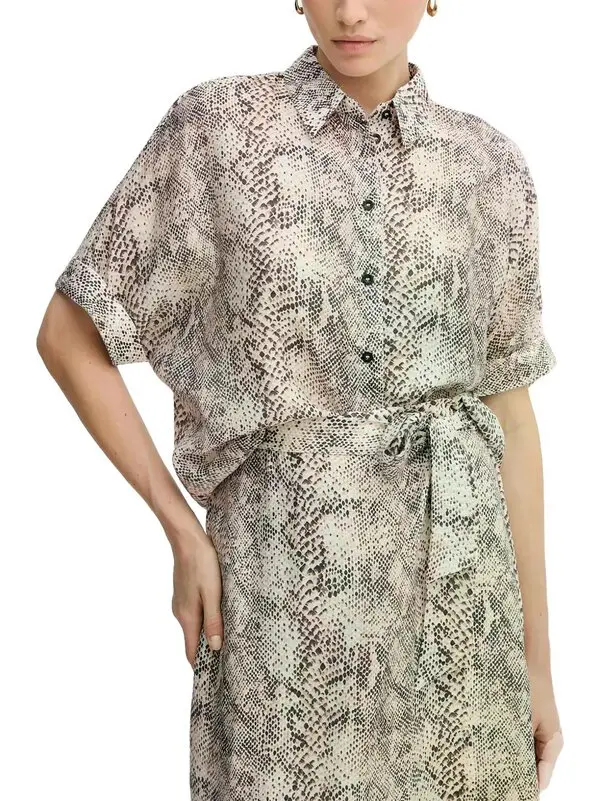 MARC AUREL Patterned Buttoned Shirt - Neutrals