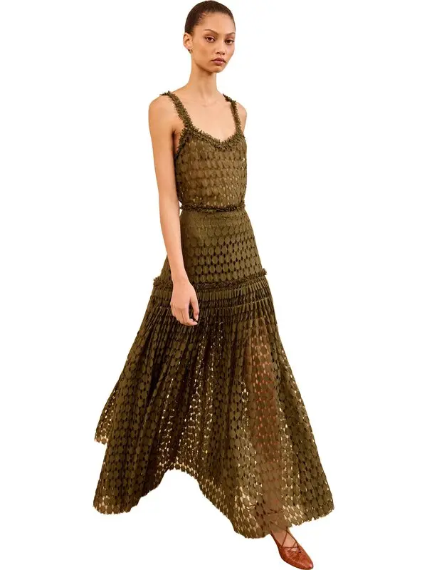 Ulla Johnson Aris Lace Maxi Skirt - Pine
