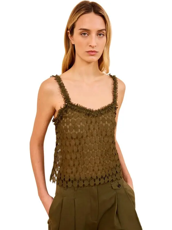 Ulla Johnson Francoise Lace Tank Top - Pine