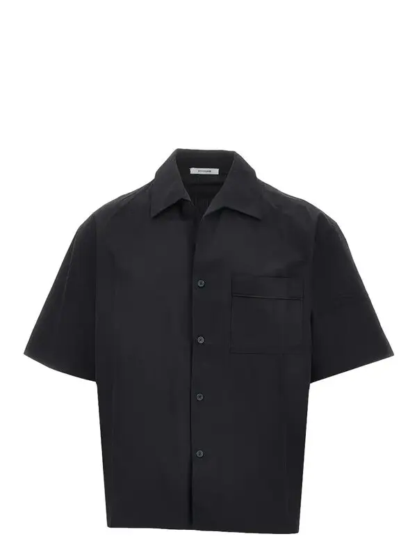 ENTIRE STUDIOS Patch-pocket Pajama Shirt - Black