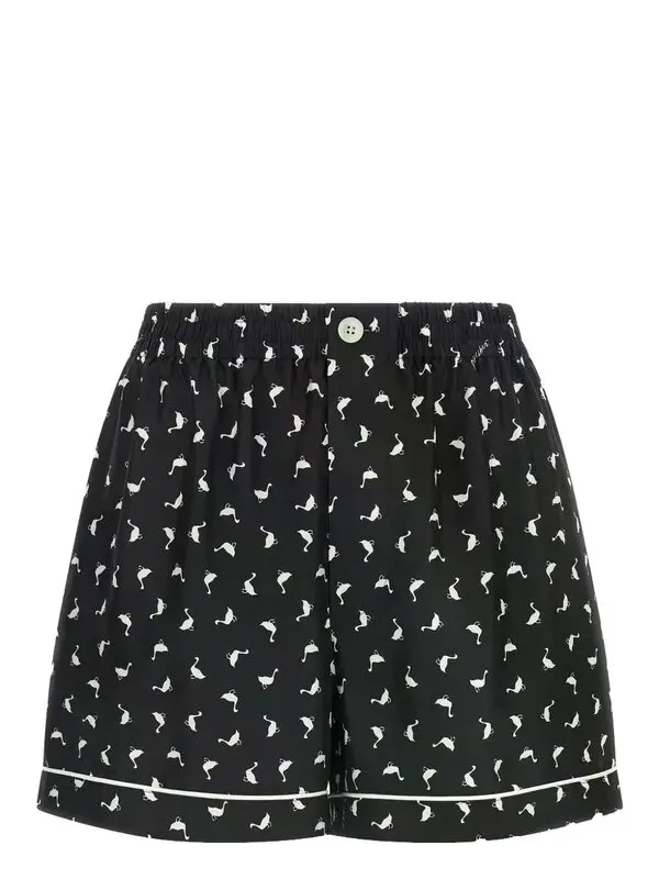Moschino Printed Silk Twill Shorts - Black