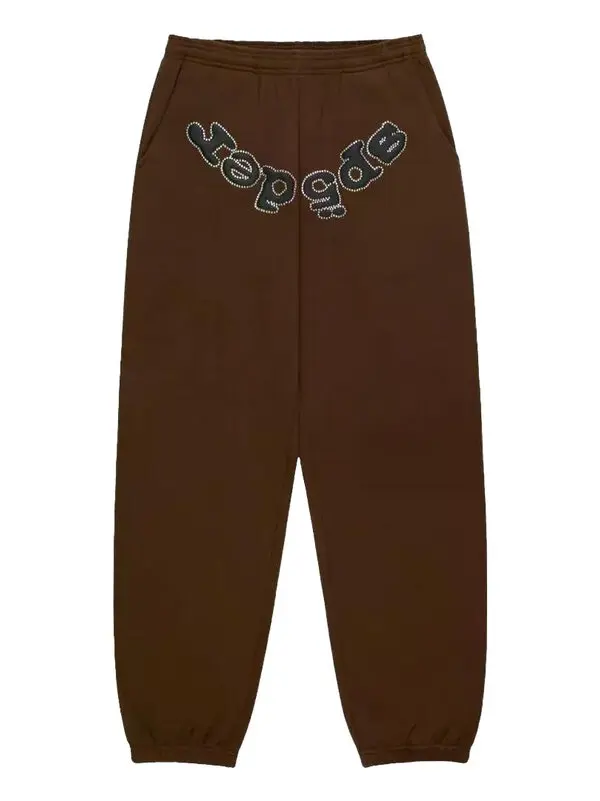SP5DER Rhinestone-logo Trousers - Brown