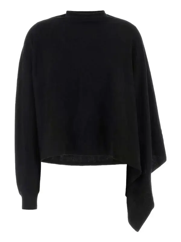 JIL SANDER Draped-detail Sweater - Black
