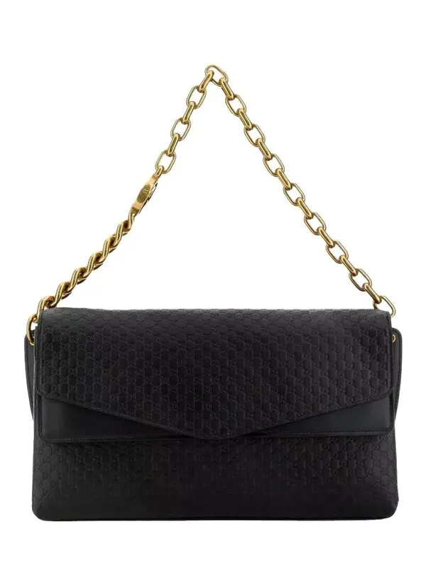 Gucci Large Leather Shoulder Bag - Black
