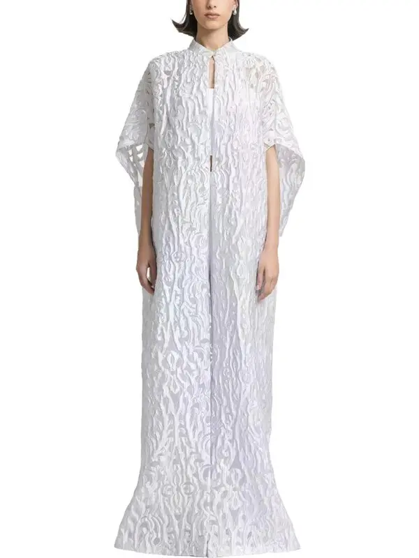 GEMY MAALOUF Floor-length Open Kaftan - White