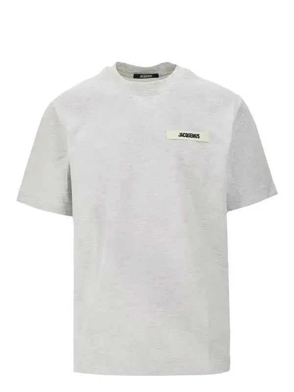 Jacquemus Gros Grain Logo-appliqué T-shirt - Grey