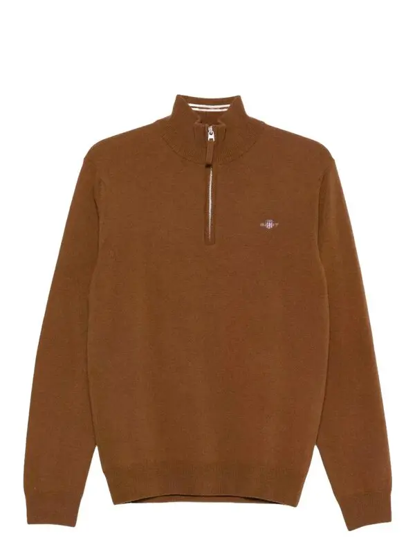 Gant Half-zip Sweater - Brown