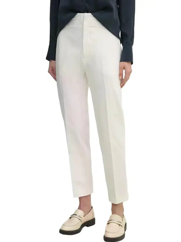 MOS MOSH Cropped Tailored Trousers - Neutrals