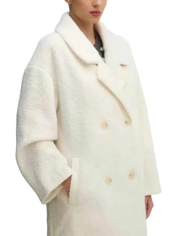 OUI Textured Double-breasted Coat - Neutrals