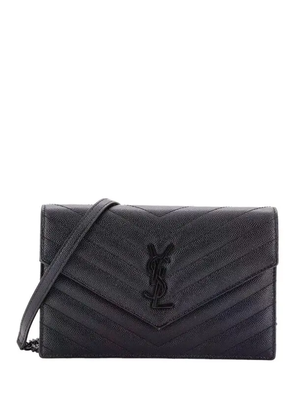 Saint Laurent Monogram Wallet On Chain - Black