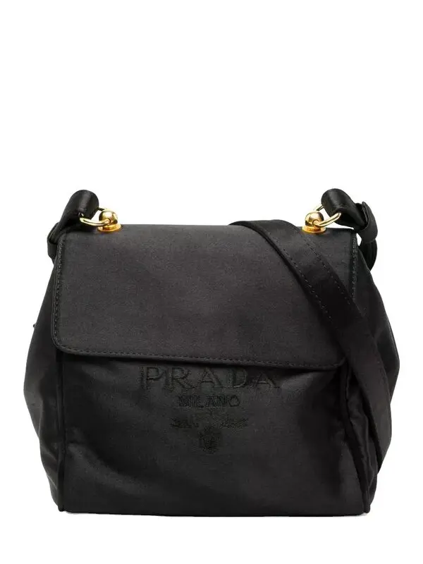 Prada 2000-2012 Raso Logo Crossbody Bag - Black