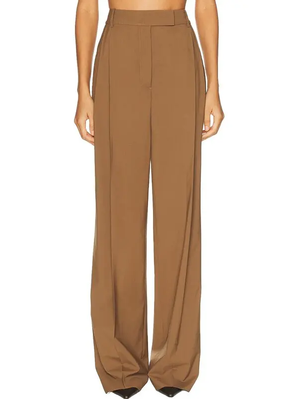 RÓHE Mid Waist Tailored Trousers - Mocha