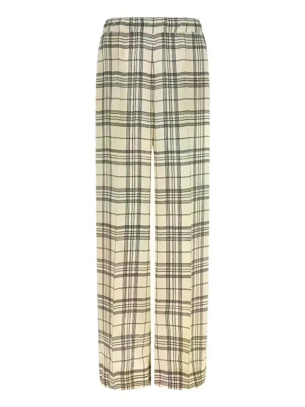 JIL SANDER Checked Wide Leg Trousers - Neutrals