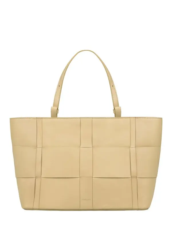 DEMELLIER The Florence Woven Leather Tote - Dune Fine Grain