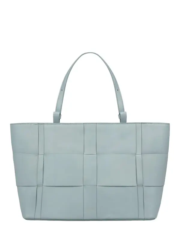 DEMELLIER The Florence Woven Leather Tote - Pacific Blue Fine Grain